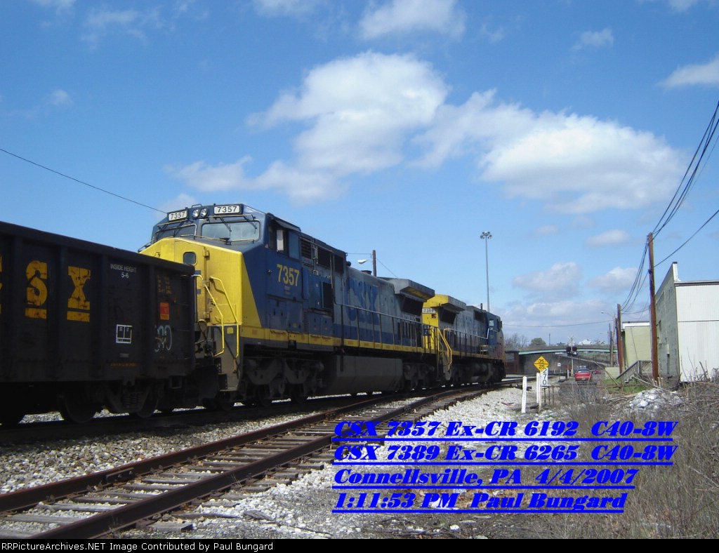 CSX 7357 Ex-CR 6192 C40-8W April 04, 2007